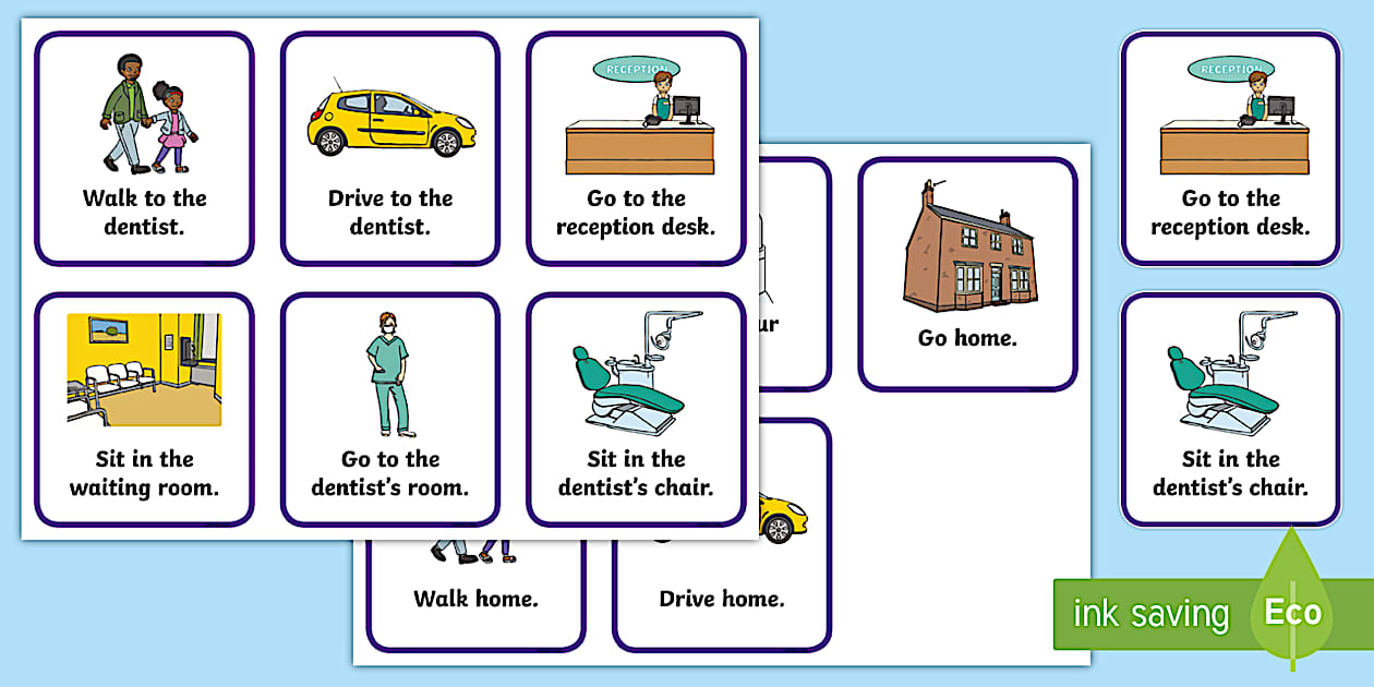 Editable Going to the Dentist Visual Routine Cards - Twinkl