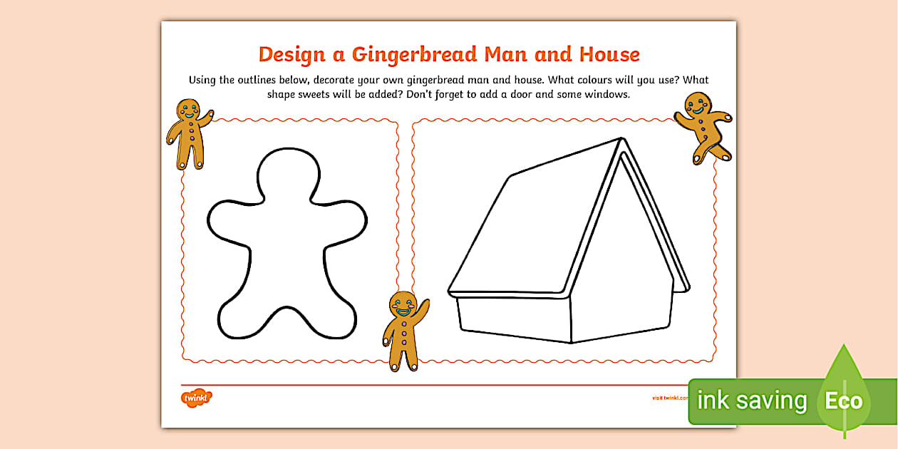 Design a Gingerbread Man and House (teacher made) - Twinkl