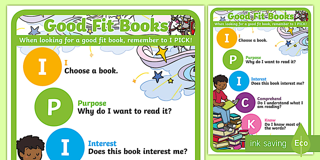 I PICK Good Fit Books Display Poster (Teacher-Made) - Twinkl
