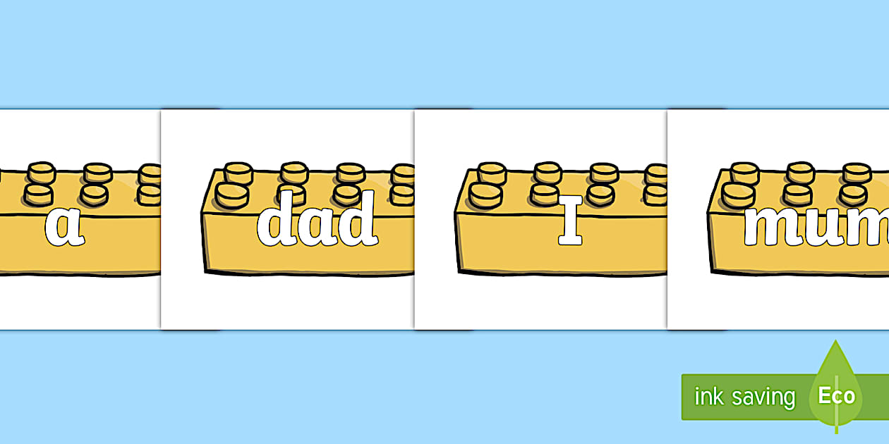 Phase 2 High Frequency Words on Building Blocks Display Pack - Phase 2 High