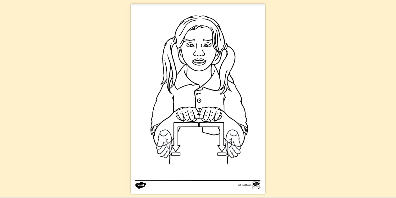 BSL Child Table Colouring Sheet (teacher made) - Twinkl