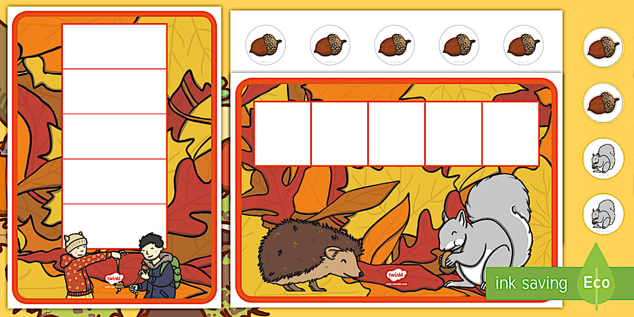 Autumn Five Frame and Counters Resource Pack - Twinkl