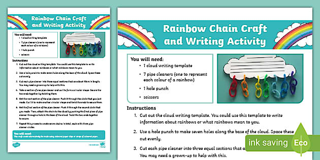 Rainbow Chain Craft and Writing Activity (teacher made)
