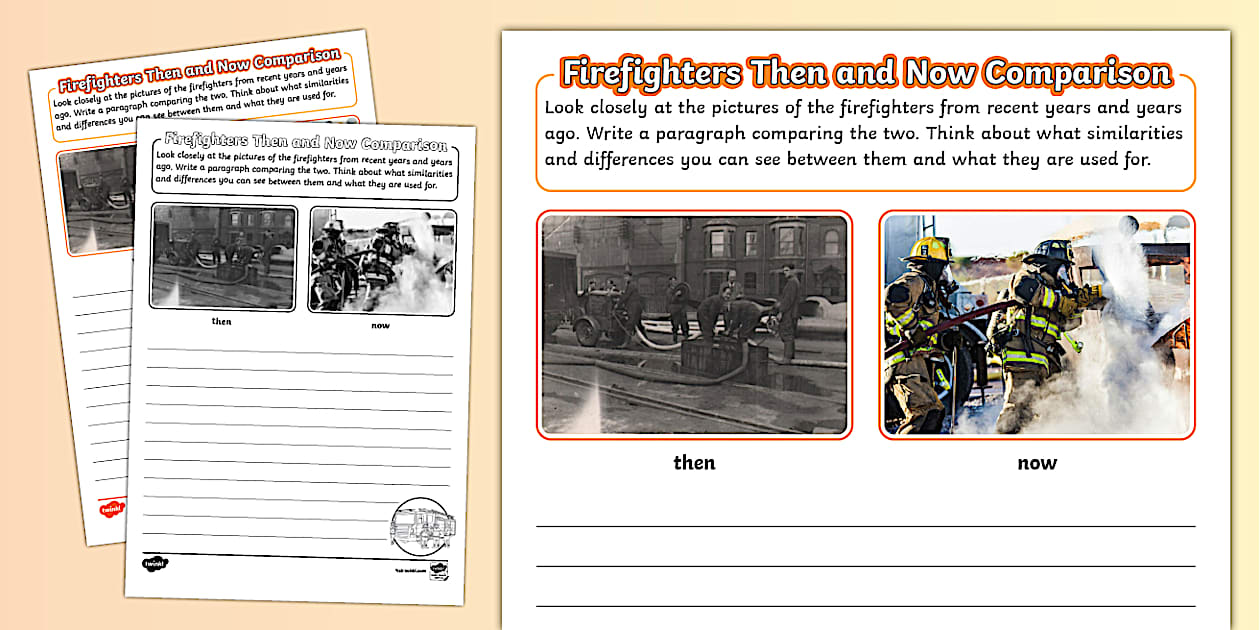 Firefighters Then and Now Comparison Activity (teacher made)