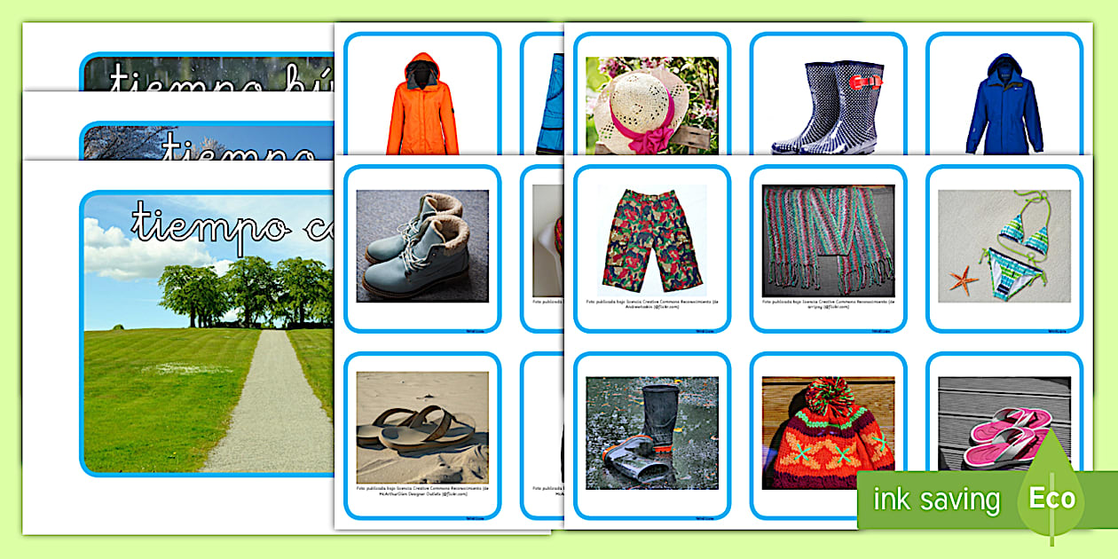 Ficha de actividad: Emparejar la ropa y el tiempo - Twinkl