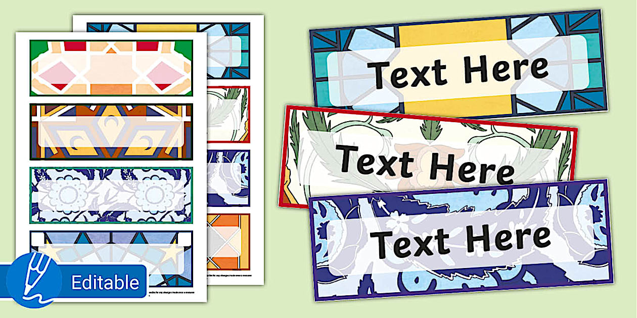 Editable Name Tags - Islamic Tiles