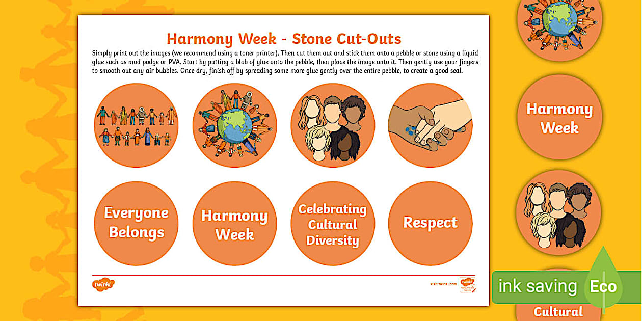 QLD Harmony Week Stone Cut-Outs (teacher made) - Twinkl