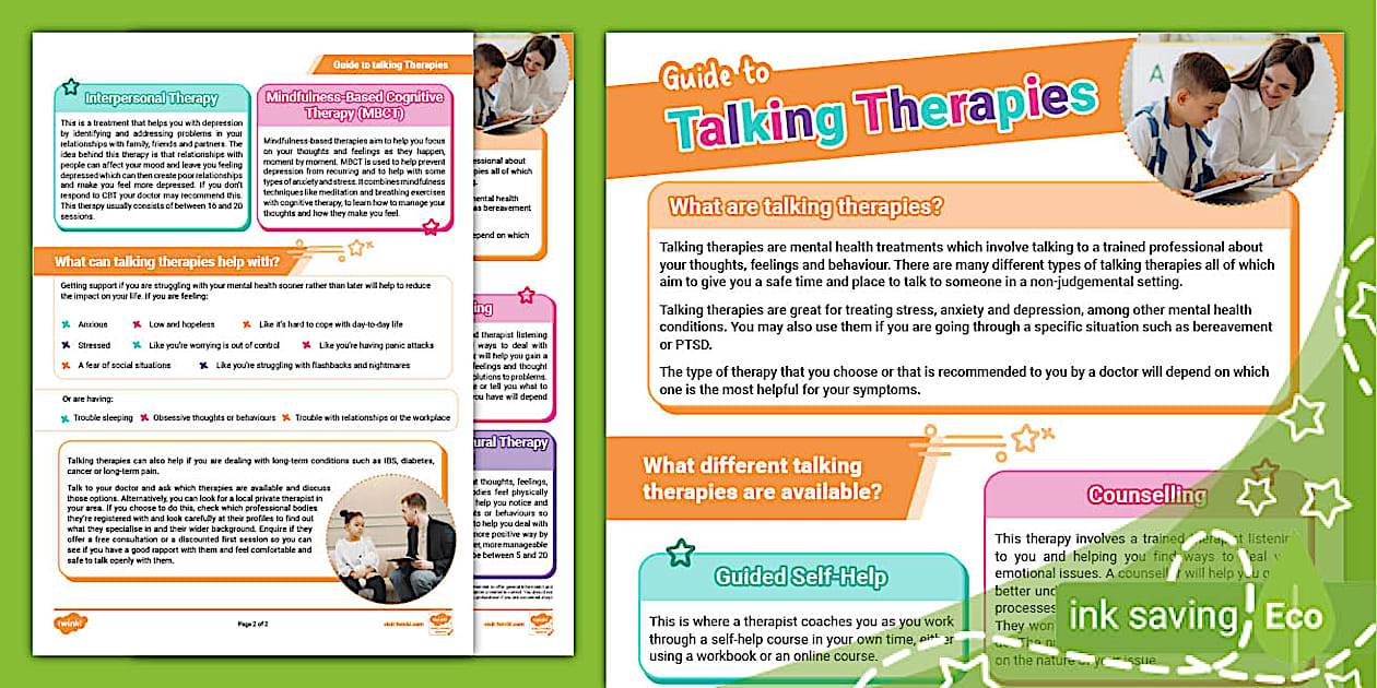 Guide to Talking Therapies (teacher made) - Twinkl