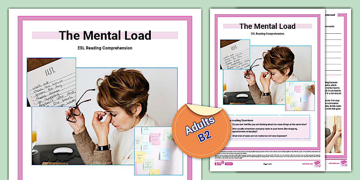 ESL The Mental Load Reading Comprehension - Twinkl