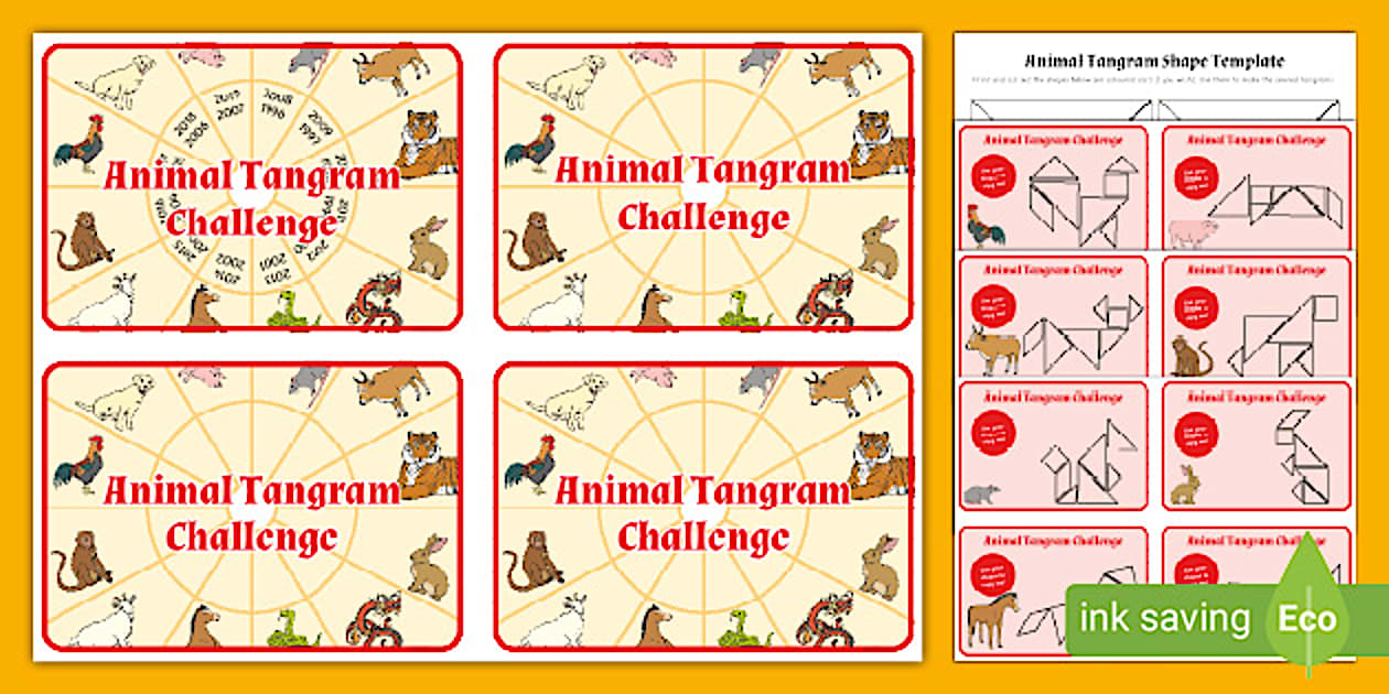 Chinese New Year Tangram Challenge Cards