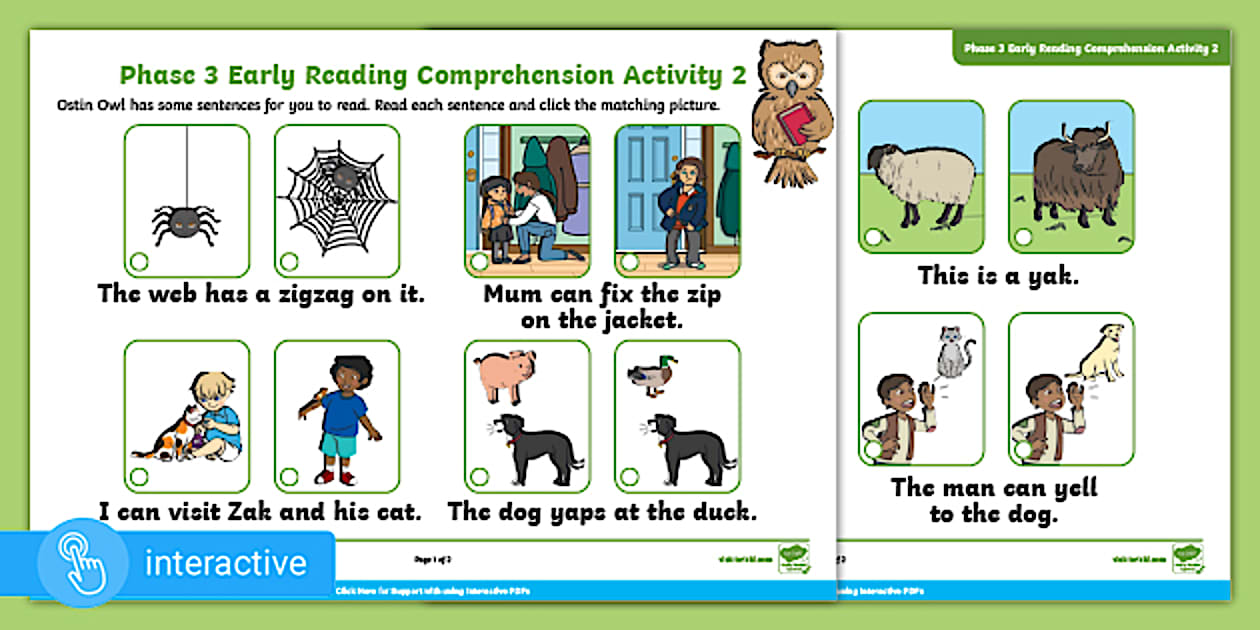 Interactive PDF: Phase 3 Early Reading Comprehension Activity 2