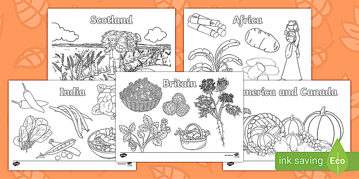 Harvest Festivals Around the World Colouring Pages | Twinkl