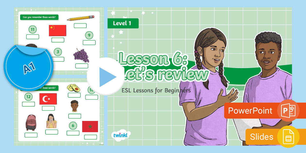ESL Review Lesson | ESL for Beginners | Lesson 6 | Twinkl