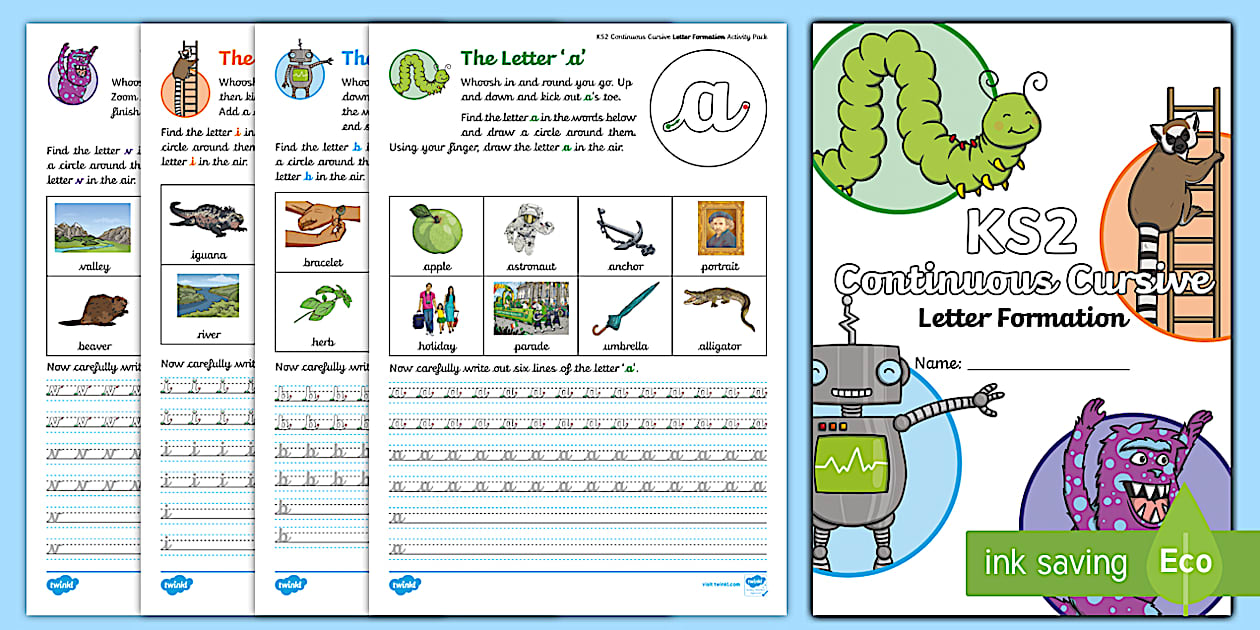 KS2 Cursive Letter Formation Activities - Letters A-Z