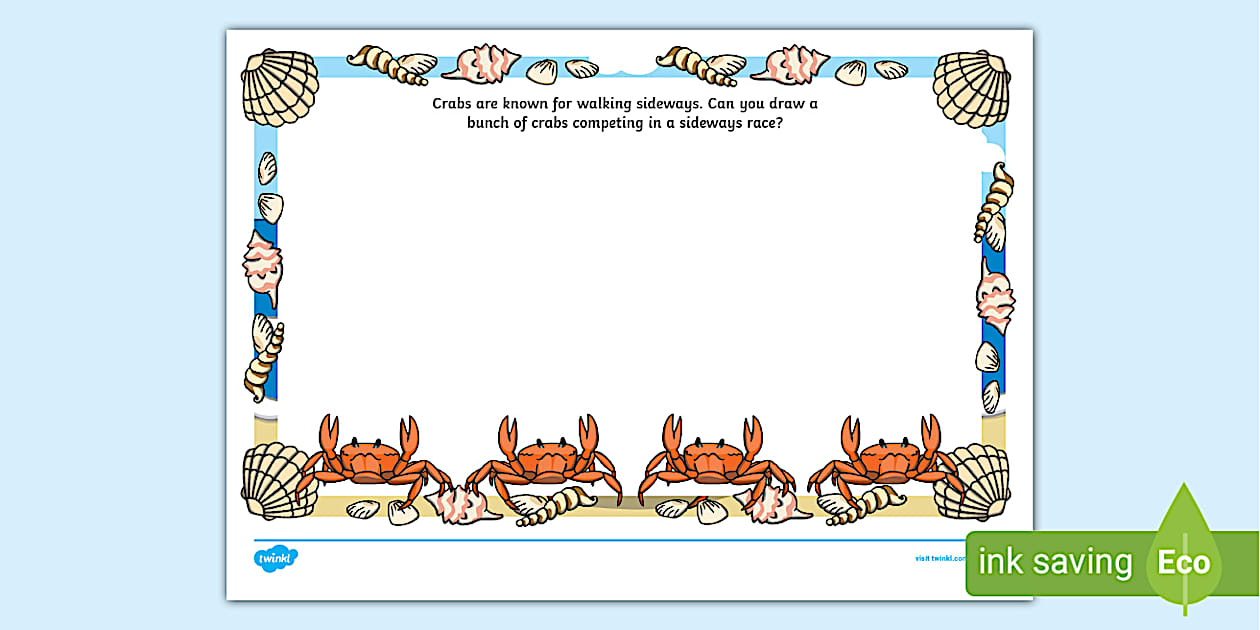 Crab Drawing Prompt | Twinkl | KS1 | Art | Drawing | Ocean