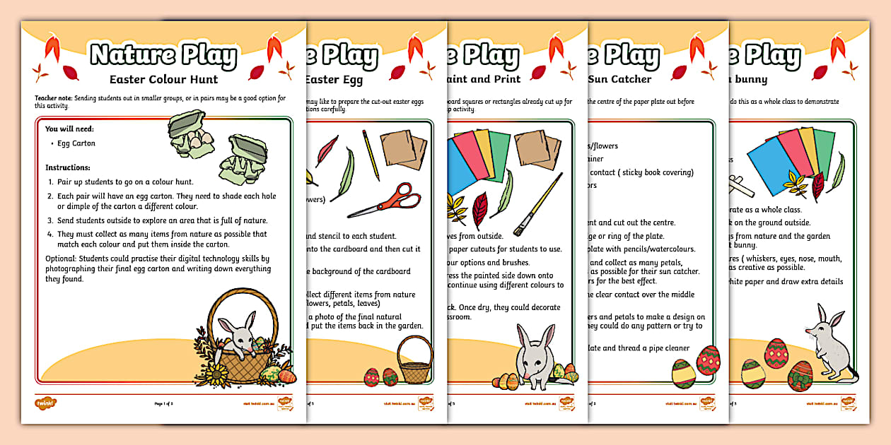 Easter Nature Play Activities F - 2 (teacher made) - Twinkl