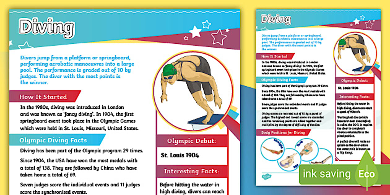 Olympic Diving Fact Sheet | Twinkl Resources - Twinkl