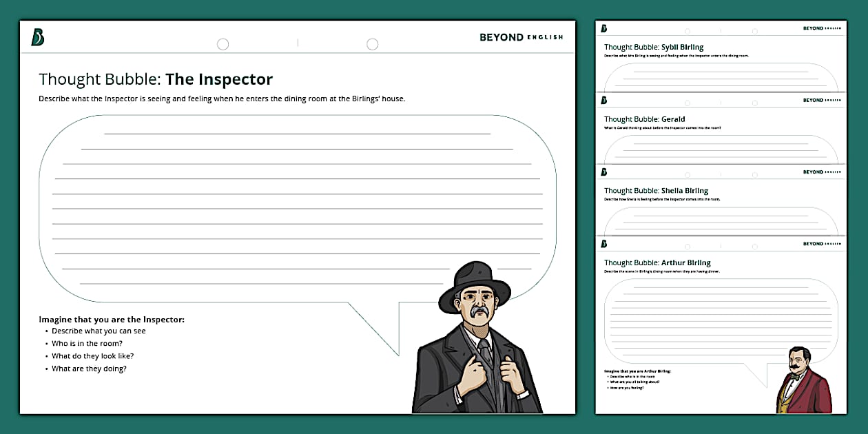 GCSE An Inspector Calls: Act 1 Thought Bubbles Activity