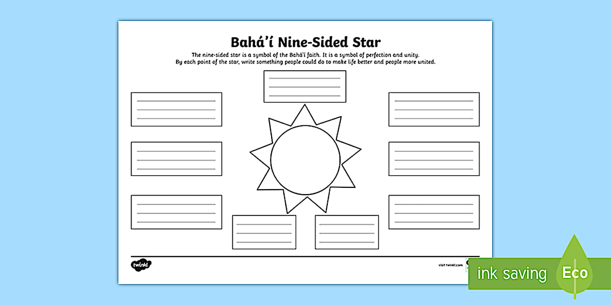 KS2 Baha'i Nine-Sided Star (Teacher-Made) - Twinkl