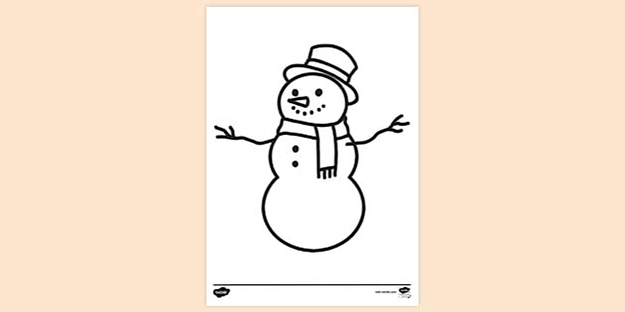 Snowman Colouring Page for Preschoolers | Colouring Sheets