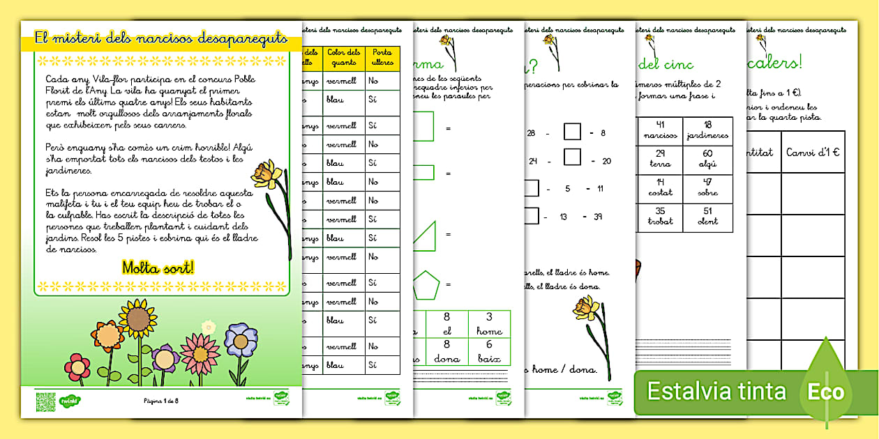 Joc de detectius STEM: El misteri dels narcisos desapareguts - Català