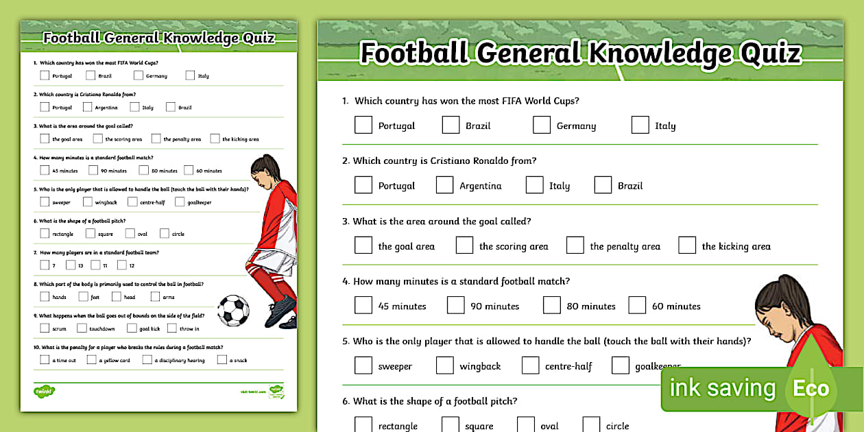 Football General Knowledge Quiz (teacher made) - Twinkl