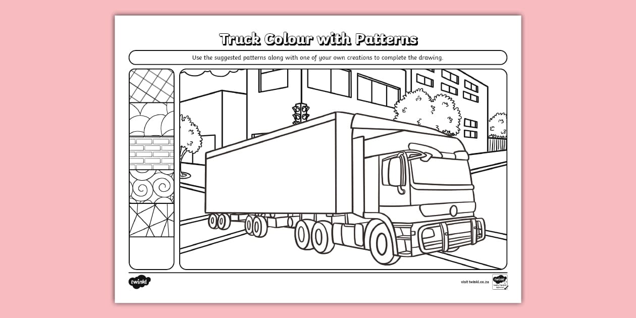 Truck Colour with Patterns Activity (teacher made) - Twinkl