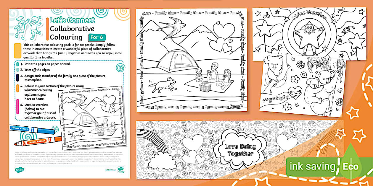 Let's Connect Collaborative Colouring (teacher made)