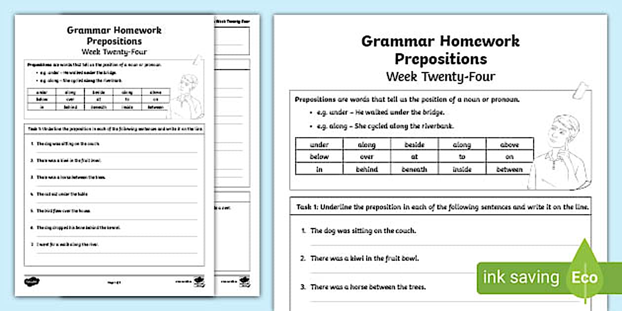 Grammar Homework Week Twenty-Four (teacher made) - Twinkl