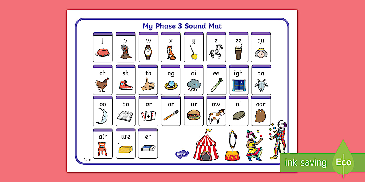 Circus Themed Phase 3 Sound Mat (teacher made) - Twinkl