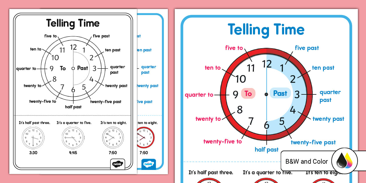 Telling Time Poster for ELL (teacher made) - Twinkl