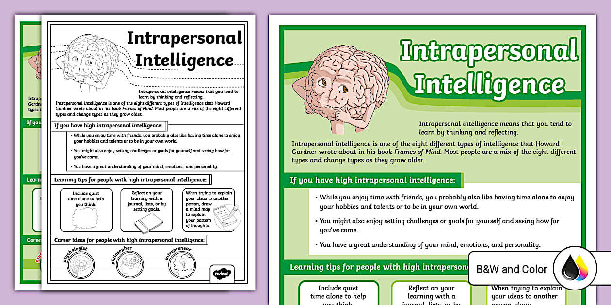 Intrapersonal Intelligence Poster (teacher made) - Twinkl