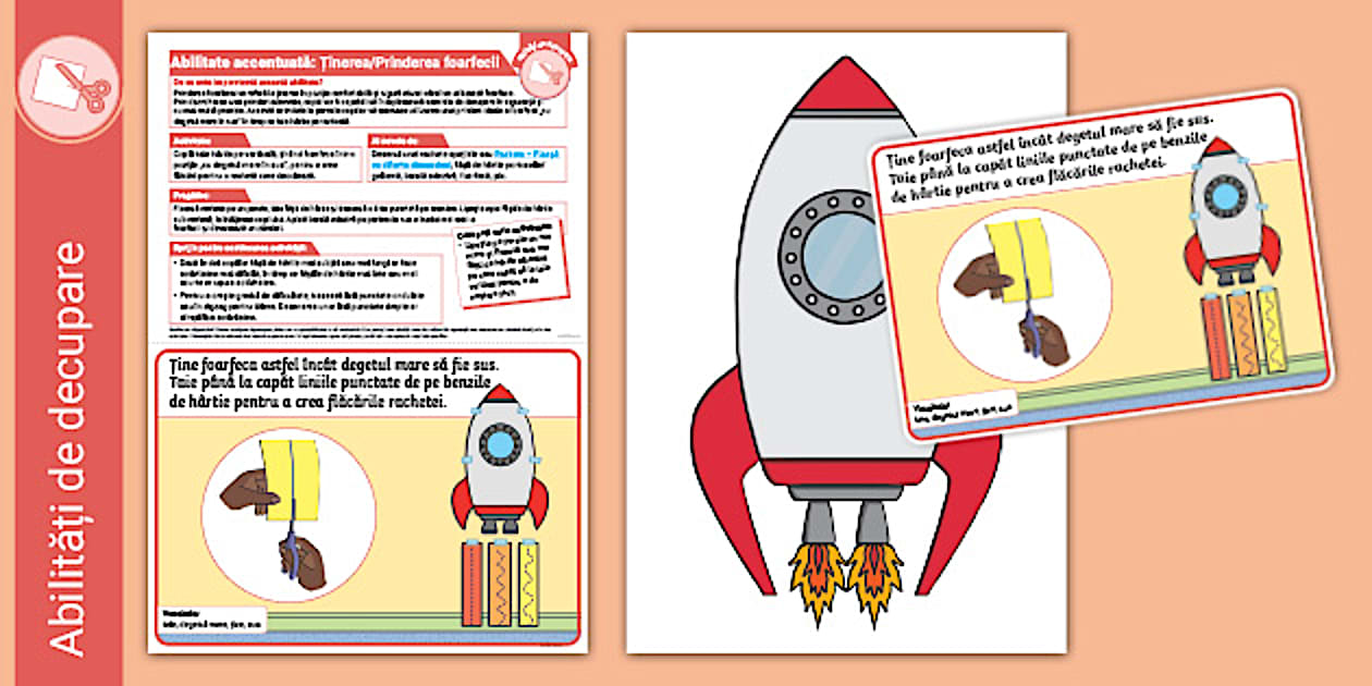 Racheta decolează – Activitate independentă motricitate fină