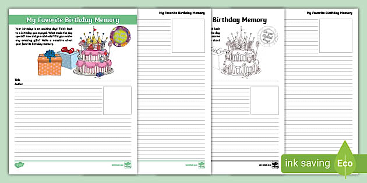 My Favorite Birthday Narrative Writing Prompt (teacher made)