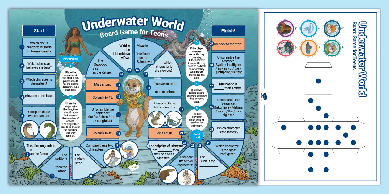 ESL Underwater World Board Game (l'enseignant a fait)