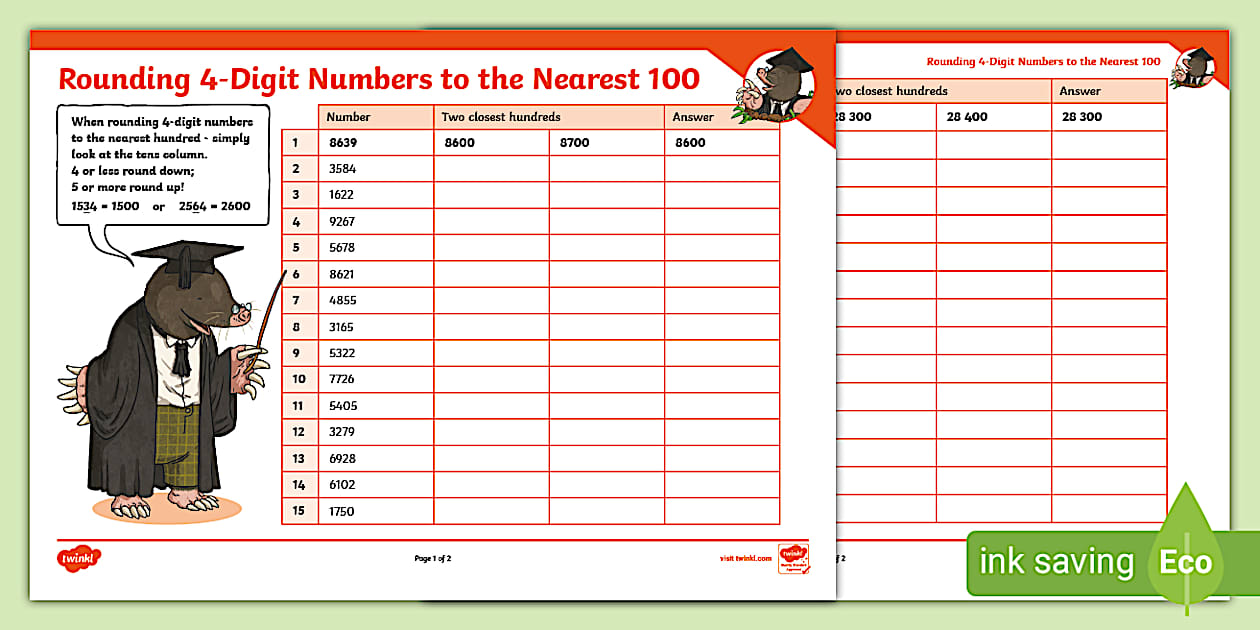Rounding to the Nearest 100 (Teacher-Made) - Twinkl