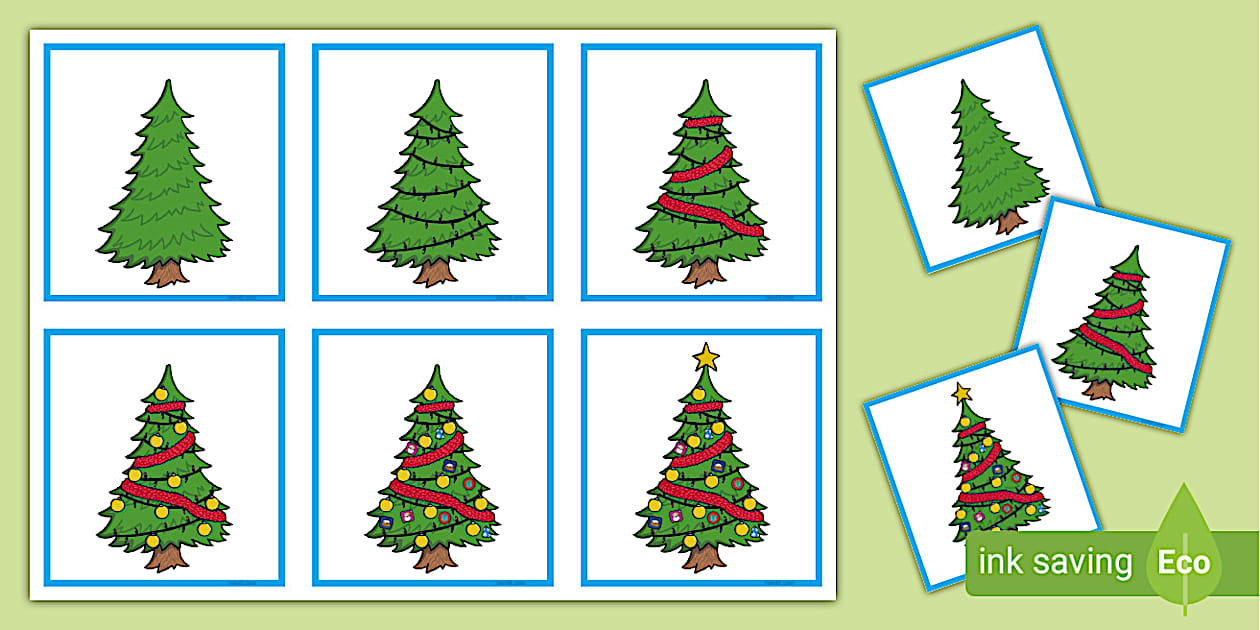 6 Step Sequencing Cards Christmas Tree (teacher made)
