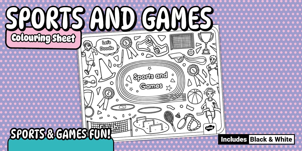 Sports Colouring Sheet for Kids