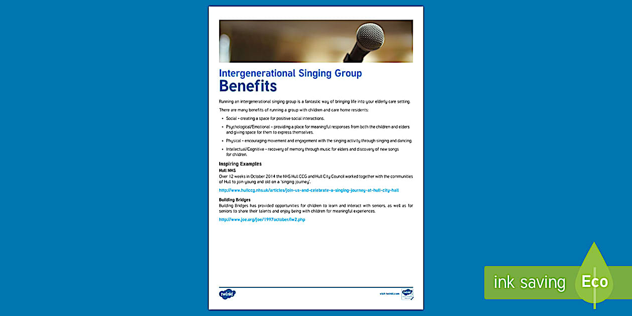 Intergenerational Singing Adult Guidance (Teacher-Made)