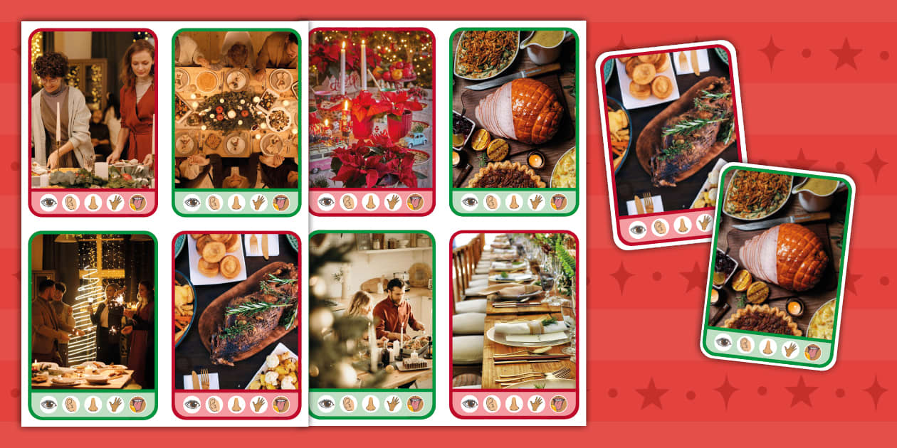 Christmas Dinner Setting Photo Prompt Cards