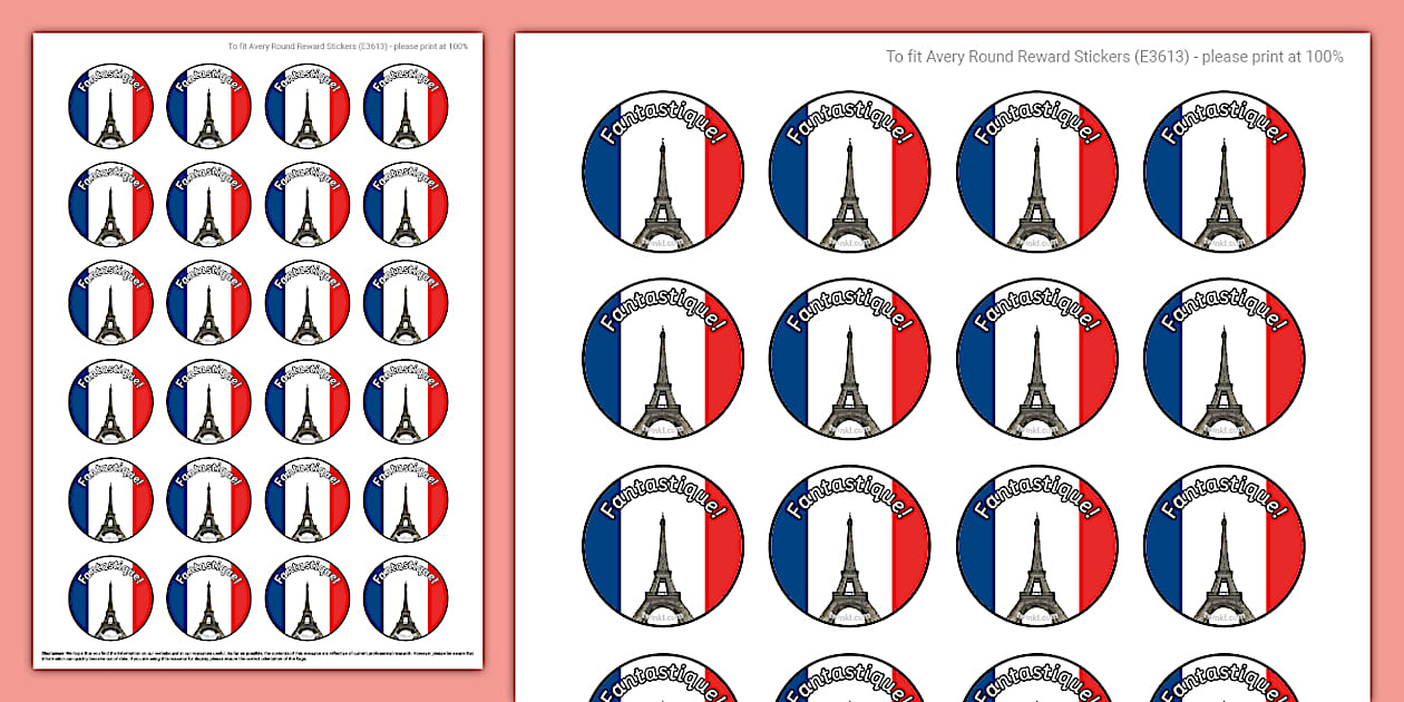 👉 Fantastic in French: Language Reward Stickers - Twinkl