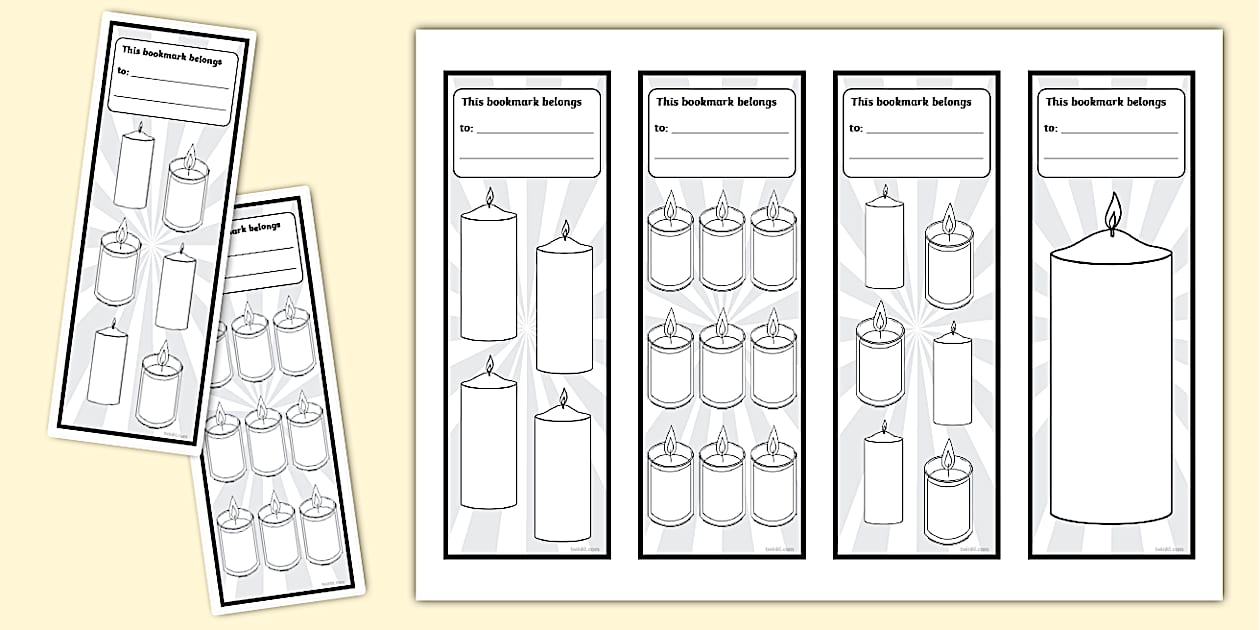 Candles Colouring Bookmarks (Teacher-Made) - Twinkl