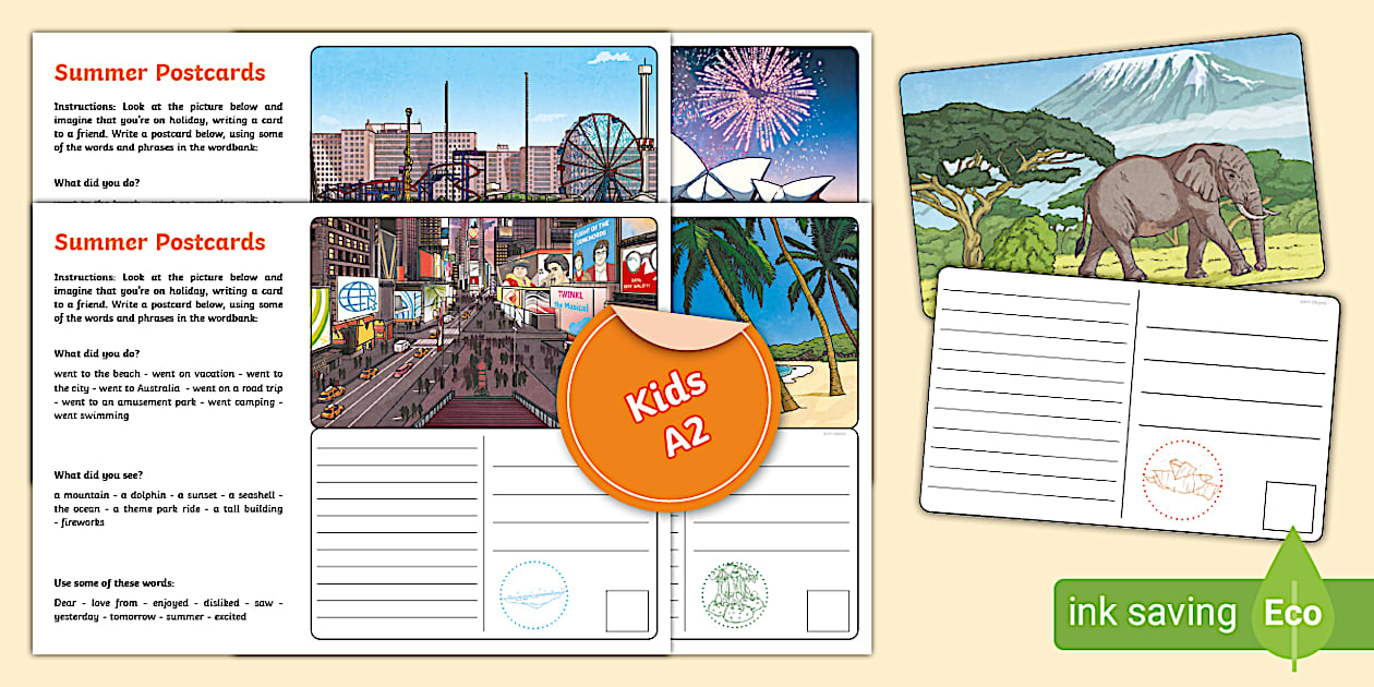 ESL My Summer Postcards [Kids, A2] (teacher made) - Twinkl
