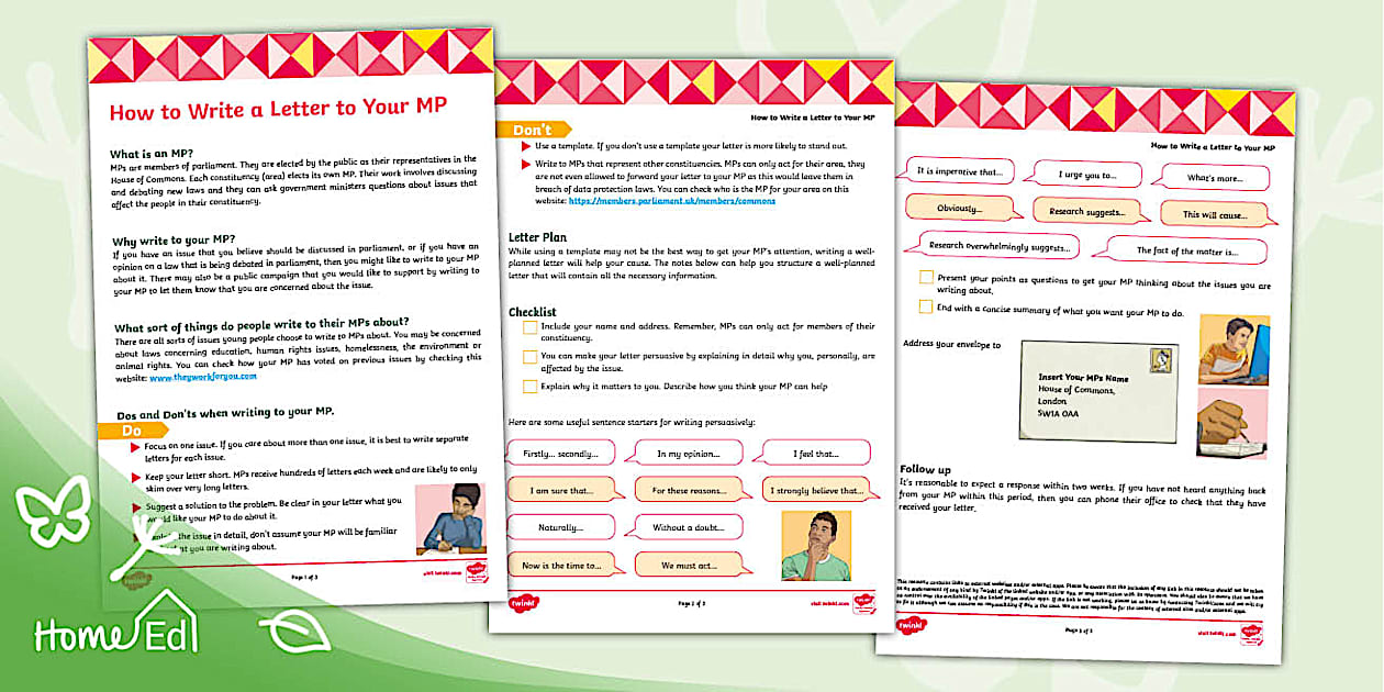 How to Write a Letter to Your MP (teacher made) - Twinkl