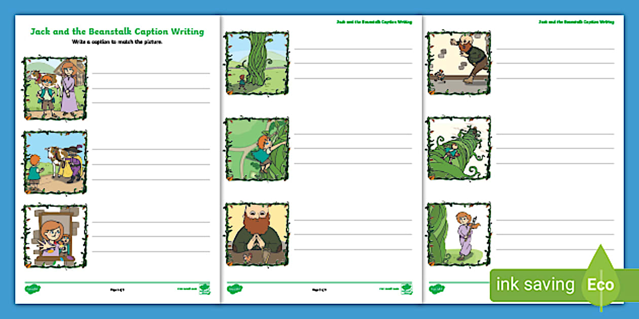 Jack and the Beanstalk Caption Writing Activity - Twinkl