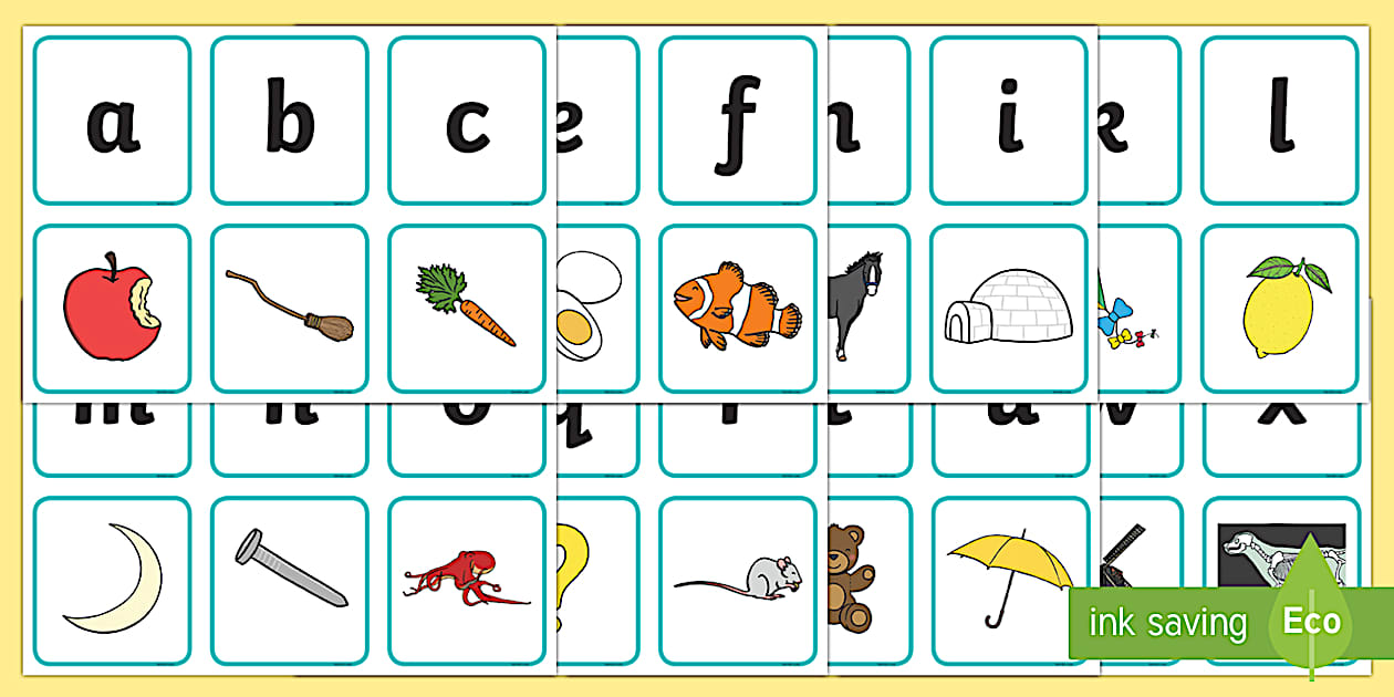 TAS Printable Alphabet Cards With Pictures - Twinkl