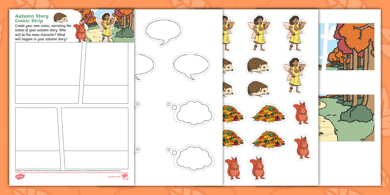 Autumn Story Comic Cut and Stick (teacher made) - Twinkl