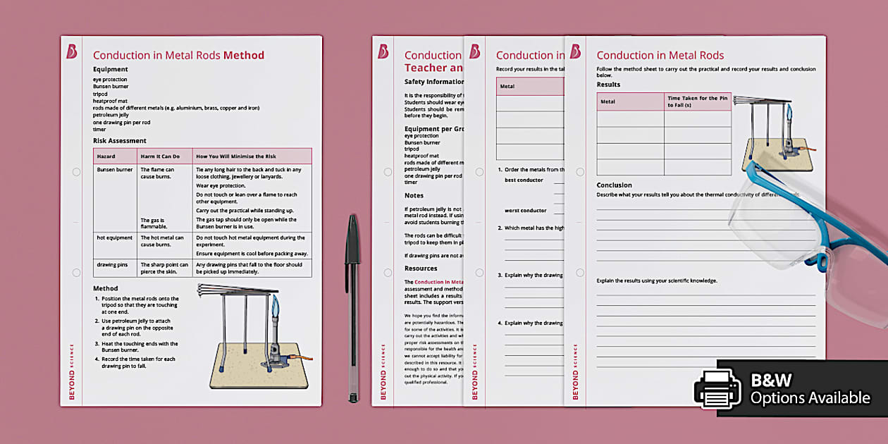 GCSE Conduction in Metal Rods Investigation - Twinkl