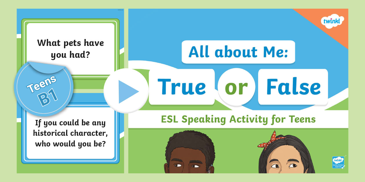 ESL All about Me Icebreaker Activity for Teens - Twinkl