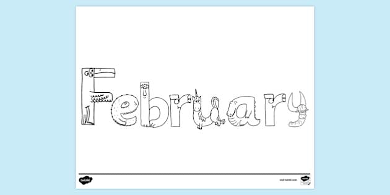 February Colouring Page for Children | Colouring Sheets